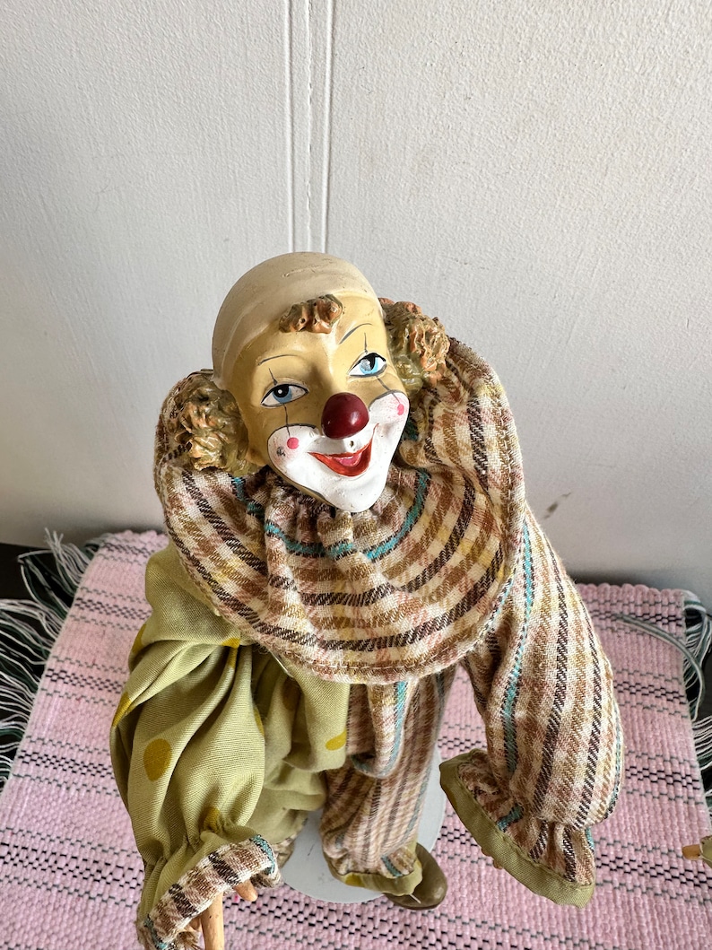 Vintage Hobo Circus Clown Doll With Umbrella, Poseable Body. - Etsy