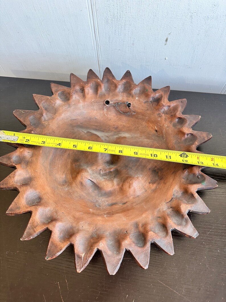 Vintage Large Terracotta Sun God Face Sculpture Handcrafted Folk Wall ...