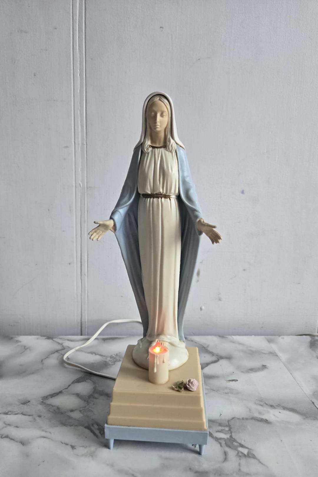 Vintage Virgin Mary Plastic ,statue Holy Mother Religious Figure ...