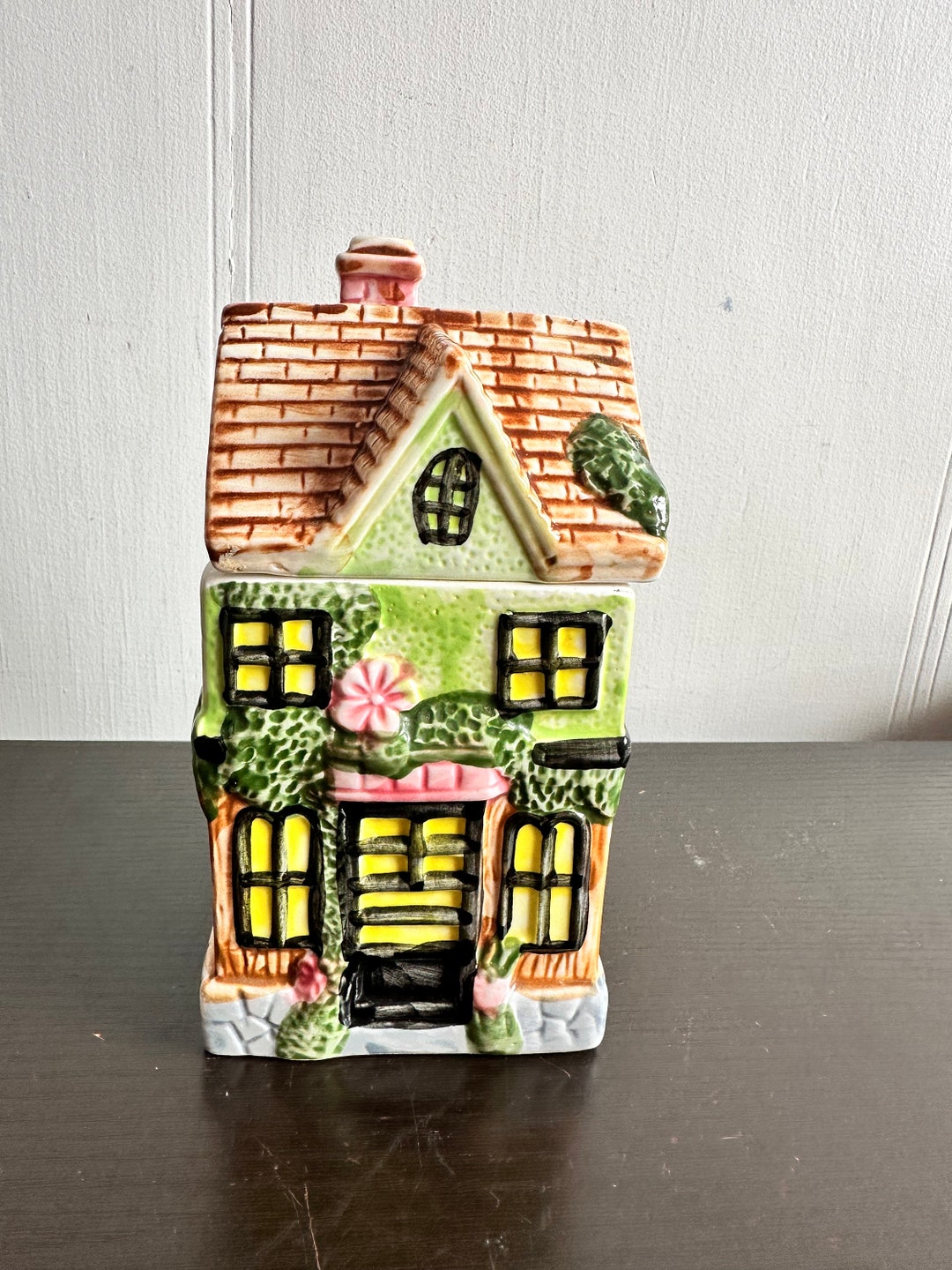 Vintage Ceramic Cottage Jam Pot, Vintage Cottage Preserve Jar. - Etsy