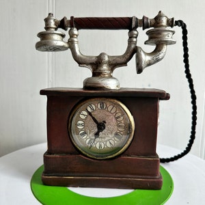 Vintage Clock Telephone Style, Desk Phone. Rotary Telephone. Disc Phone ...