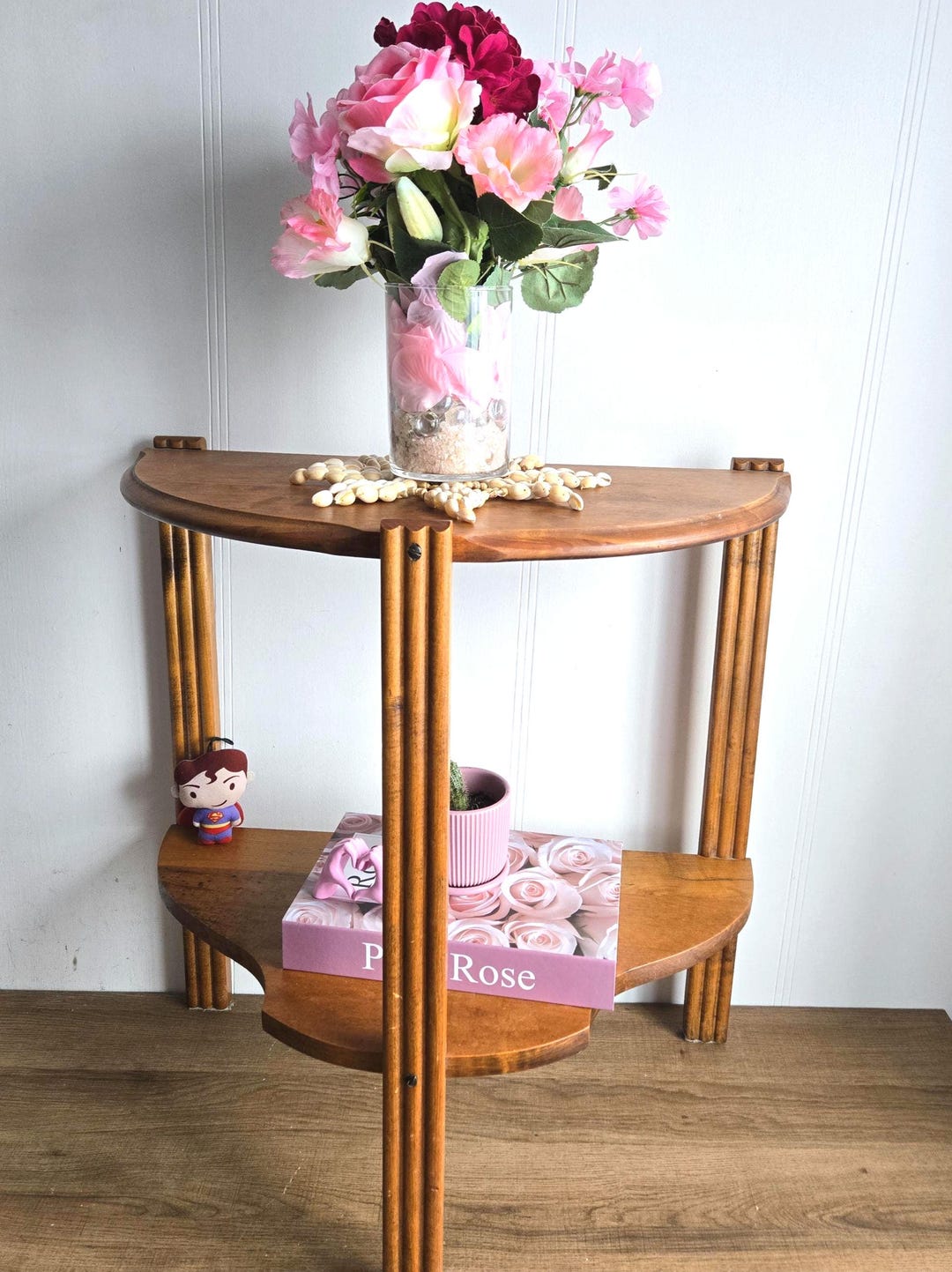Vintage Half Moon Side Pie Crust Table Vintage Wood End Stand. - Etsy