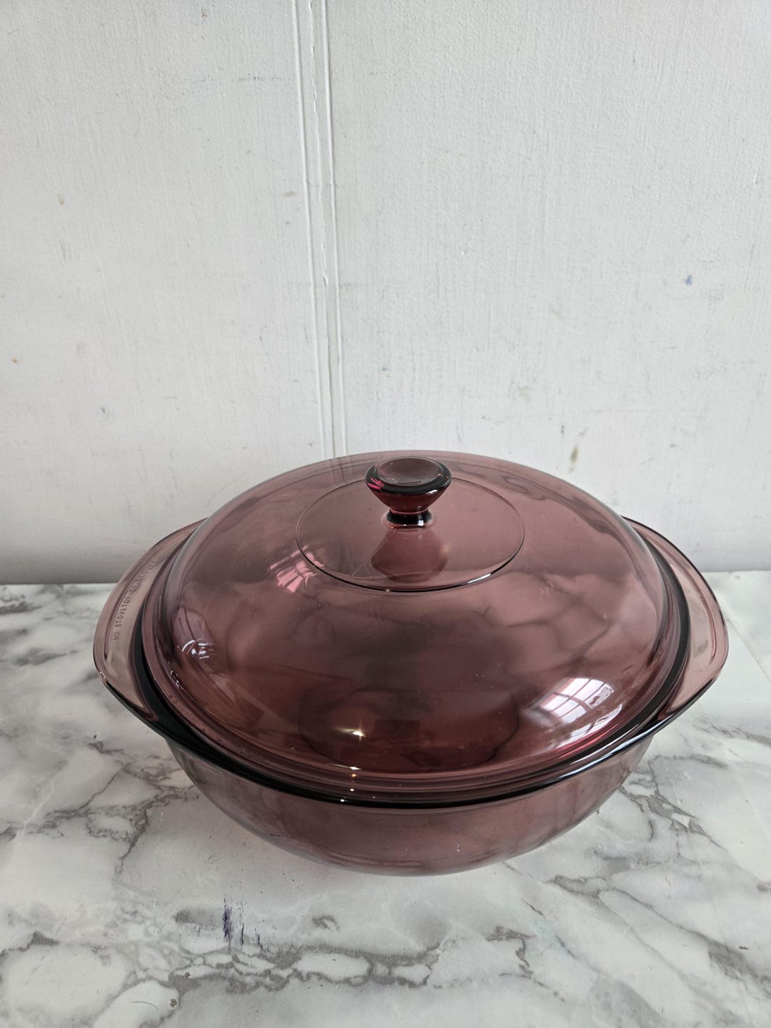 Pyrex Vision Round 024 Cranberry Covered Casserole Dish With Lid ...