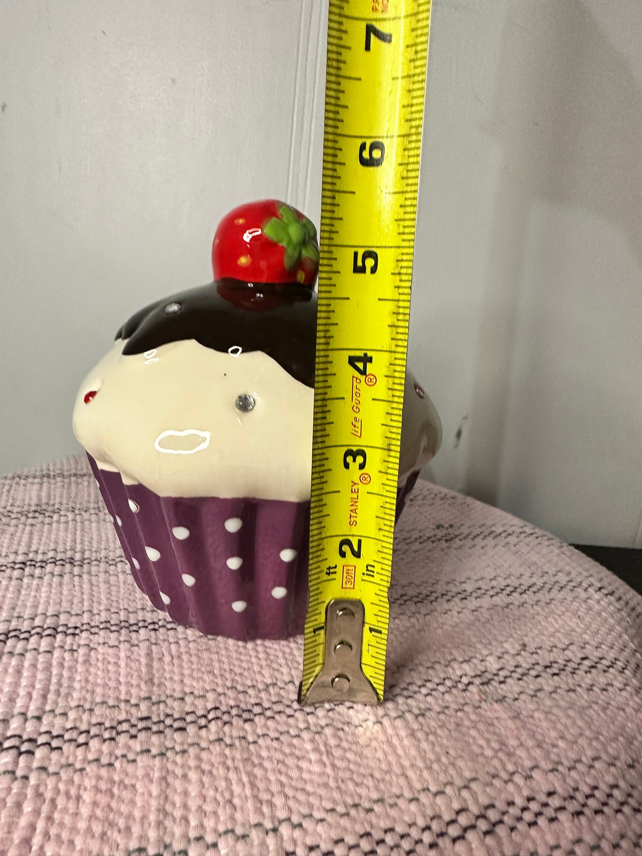 Vintage Cupcake Ceramic Money Bank,ceramic Cupcake Strawberry Topcoin ...
