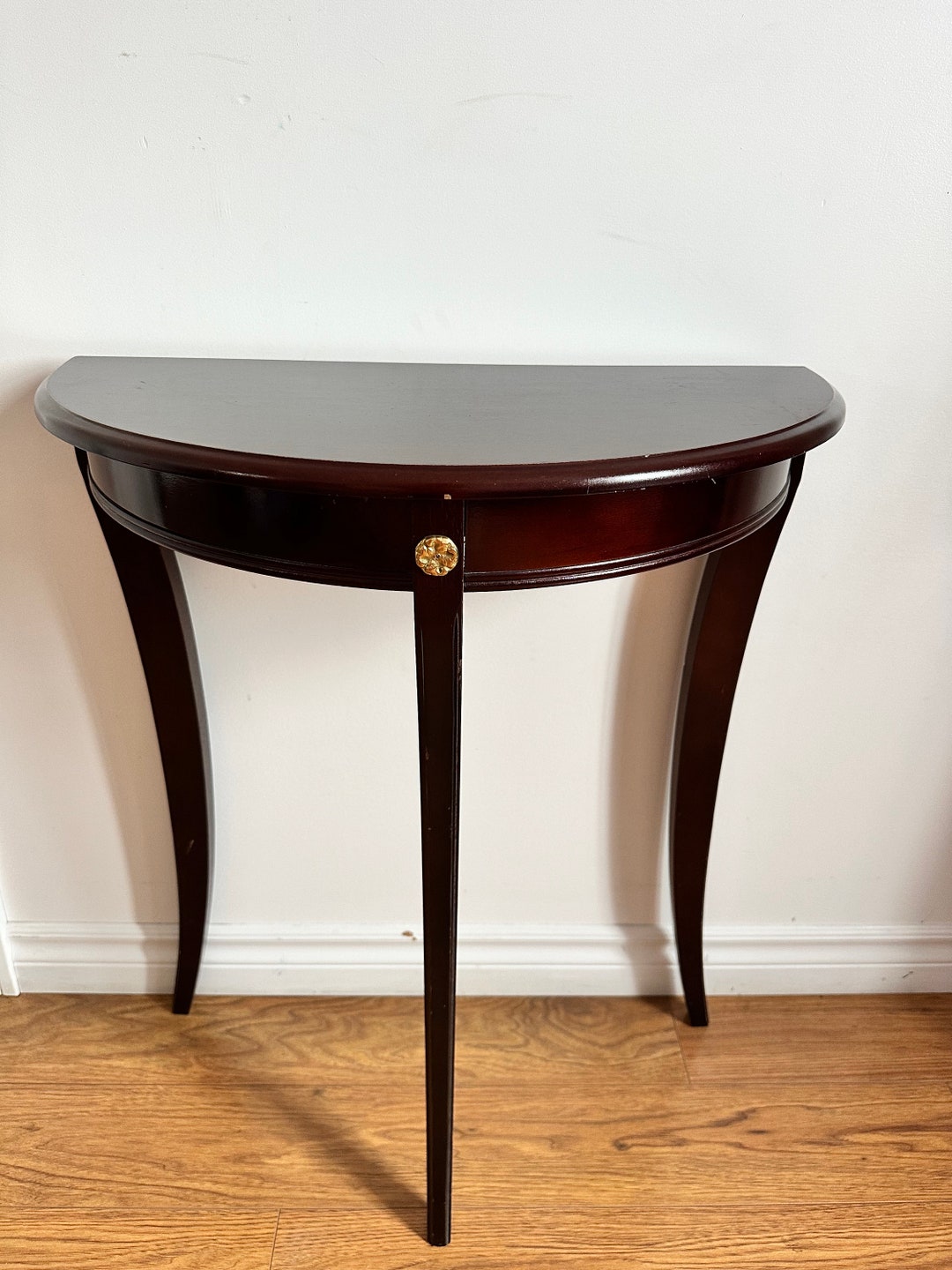 Vintage Half-moon Wooden Table,mcm Style,furniture Side Table ...