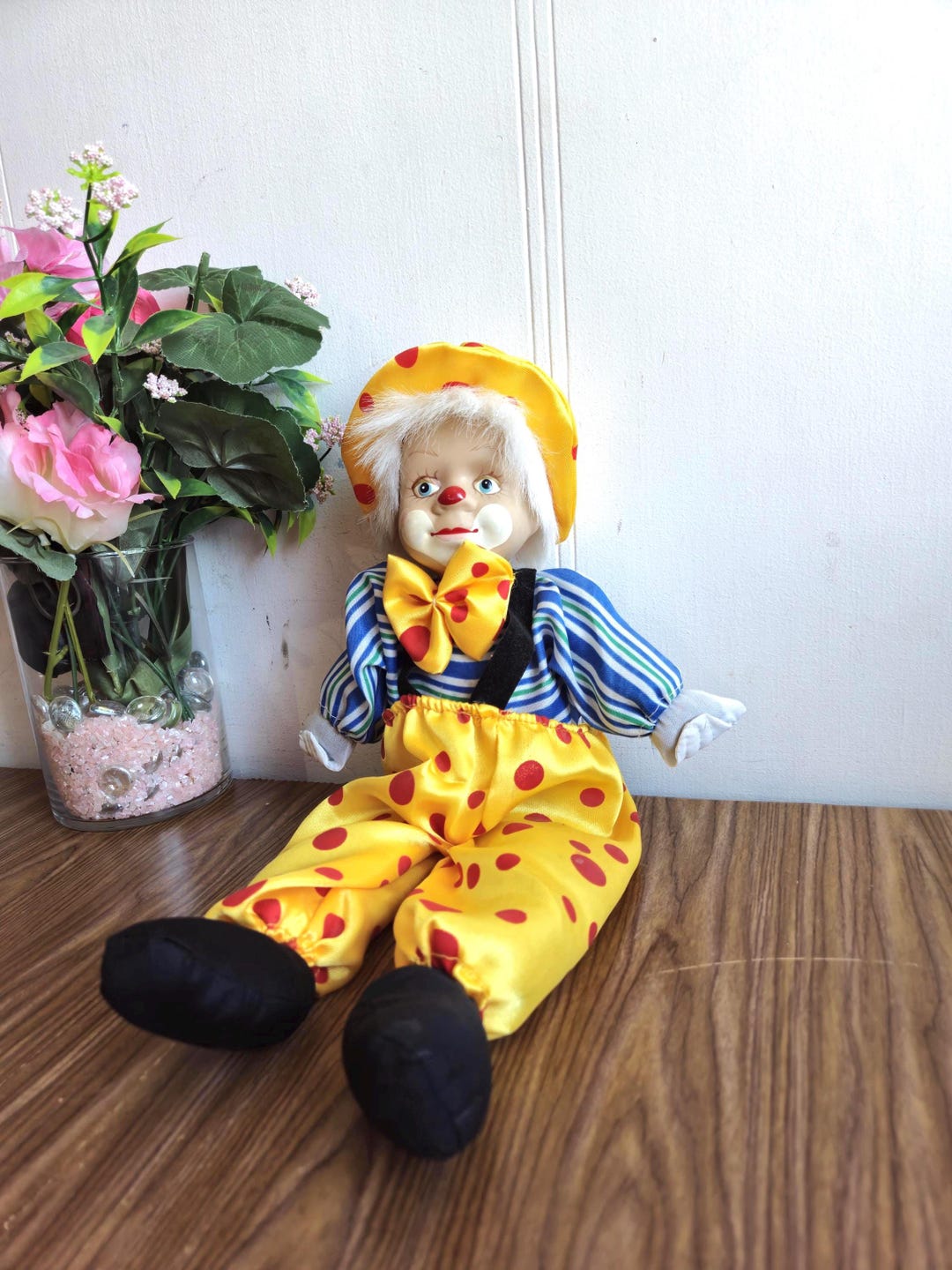 Vintage Porcelain Clown Doll, Collectible Doll, Collectible Clown, Home ...