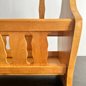 Vintage Wooden Newspaper Rack MCM Home Organization Floor Magazine Rack ...