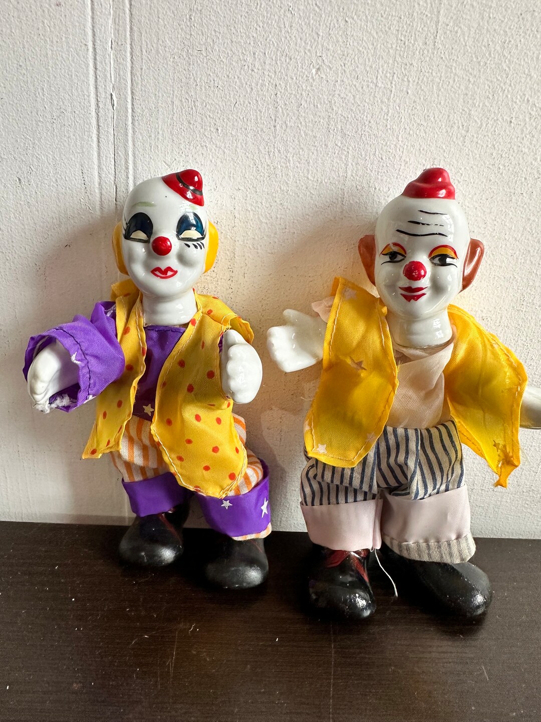 Vintage Set of 2 Porcelain Head, Hands and Feet Clowns, Porcelain ...