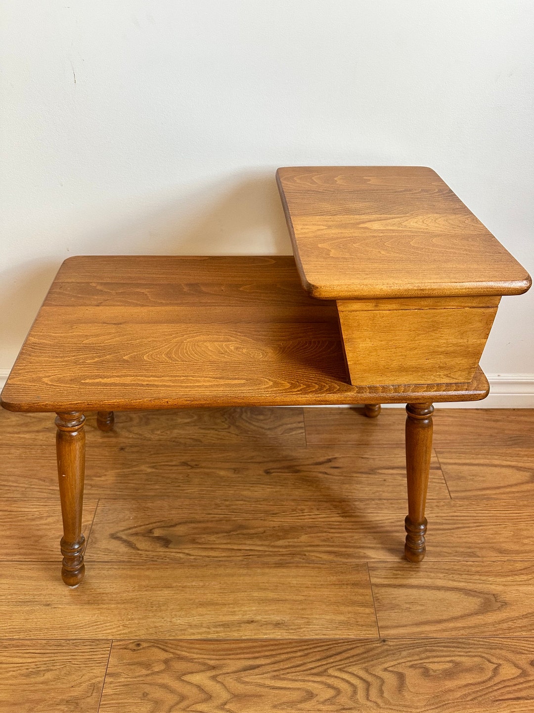 Vintage Mid Century Modern Step Side 2-tier Wooden Side Table. - Etsy