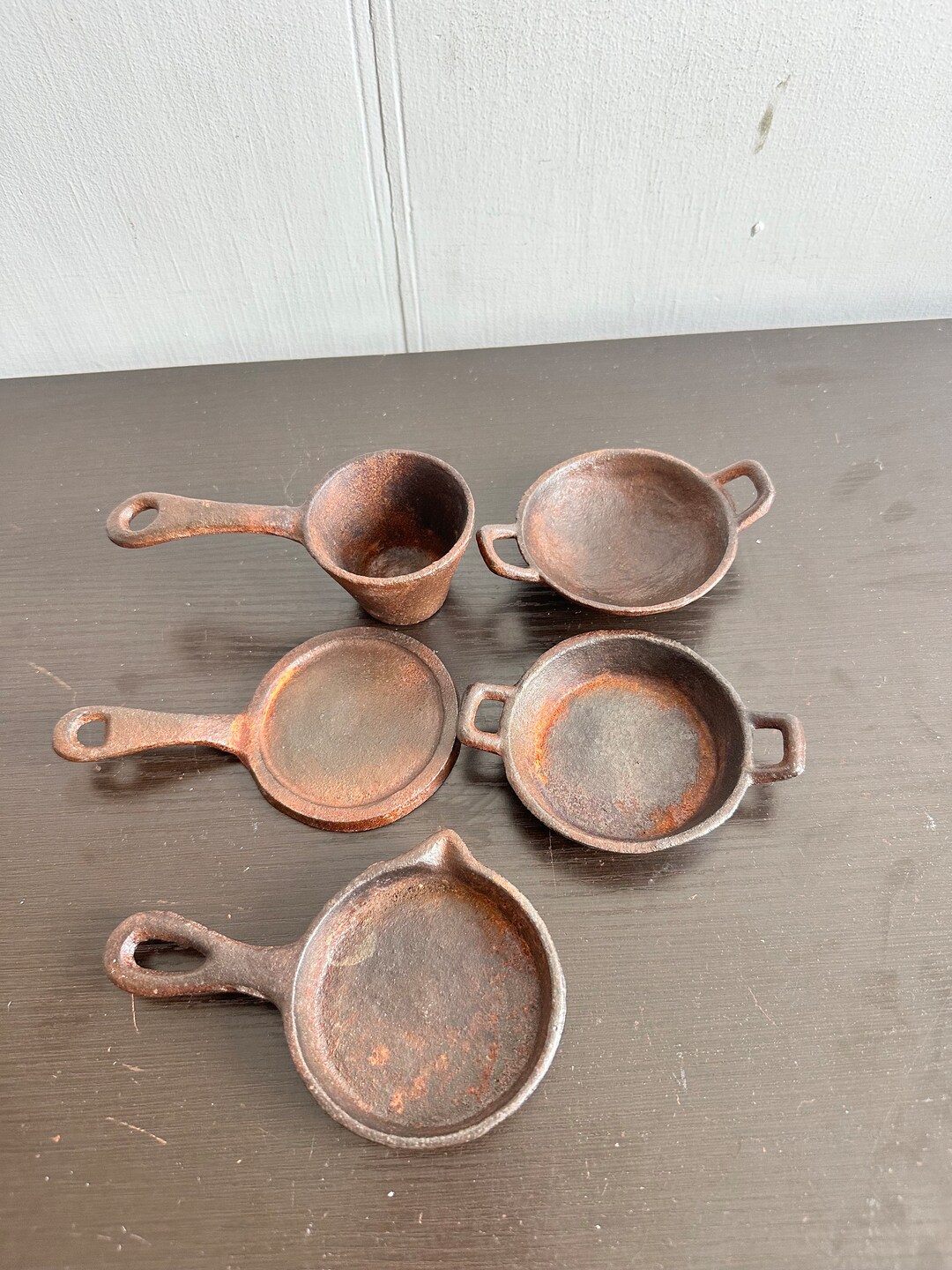 Vintage Miniature Cast Iron Skillet, Pots and Pans Set, Whimsical ...