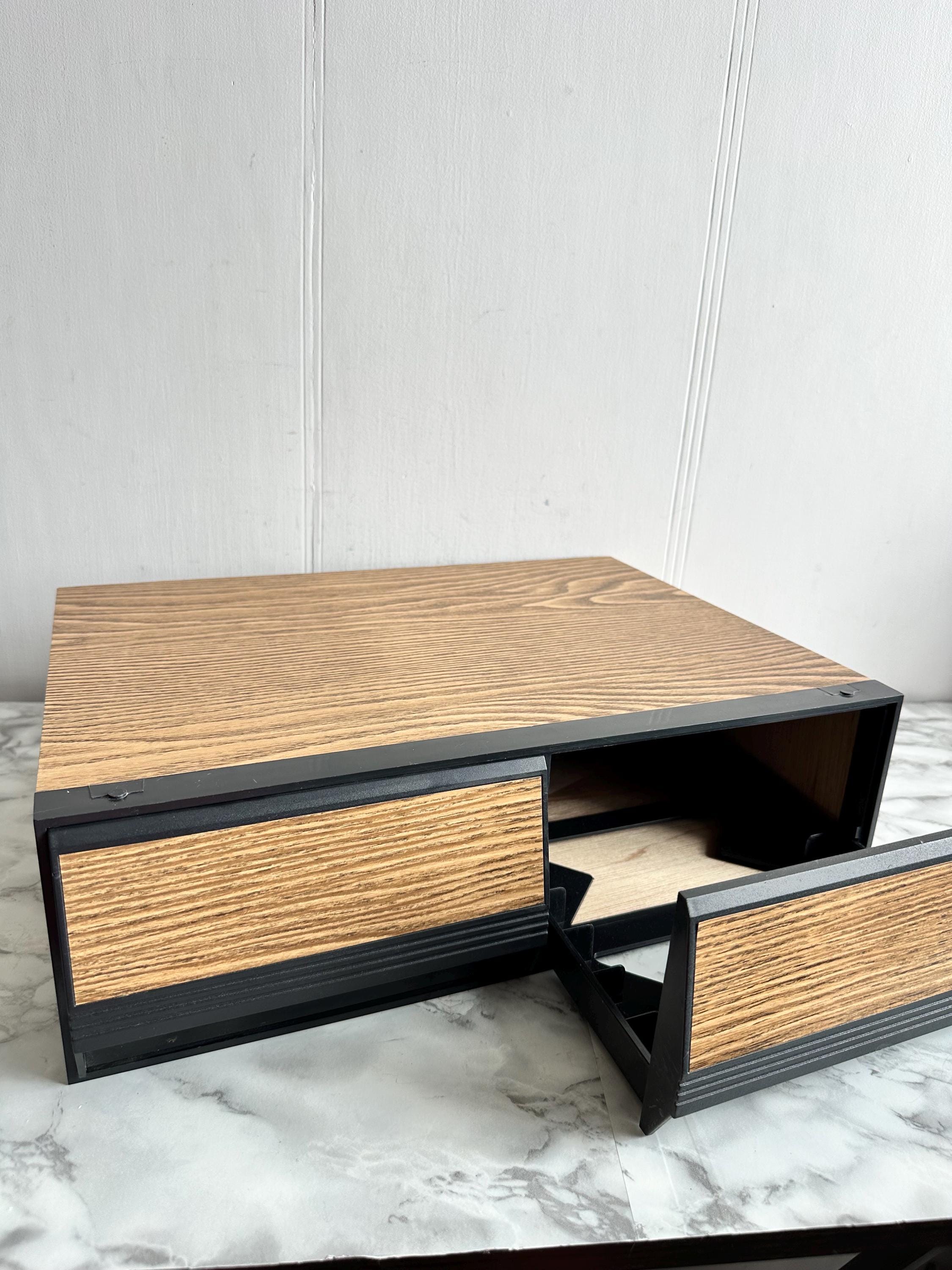 Vintage VHS Drawer Storage Case Holds 20 Retro Simulated Wood Grain ...