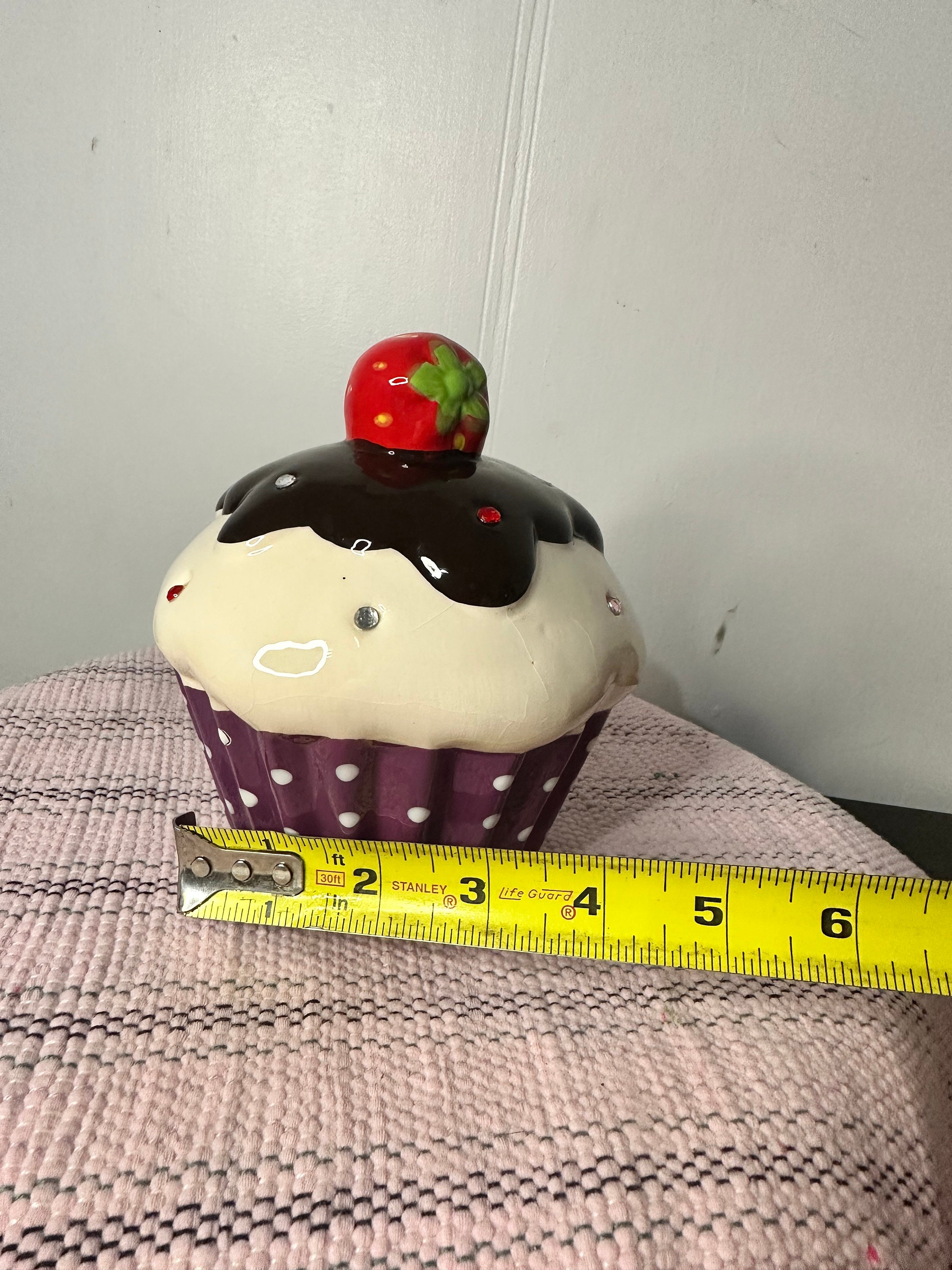 Vintage Cupcake Ceramic Money Bank,ceramic Cupcake Strawberry Topcoin ...