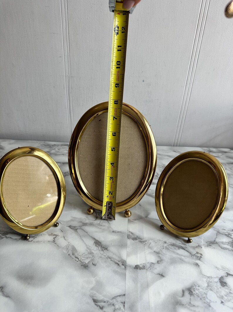 Vintage Brass Oval Photo Frame, Big & Small Frame, Set of 3. - Etsy