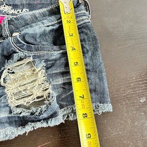 Vintage Distressed Denim Shorts, Frayed Denim Shorts, Low Waisted ...