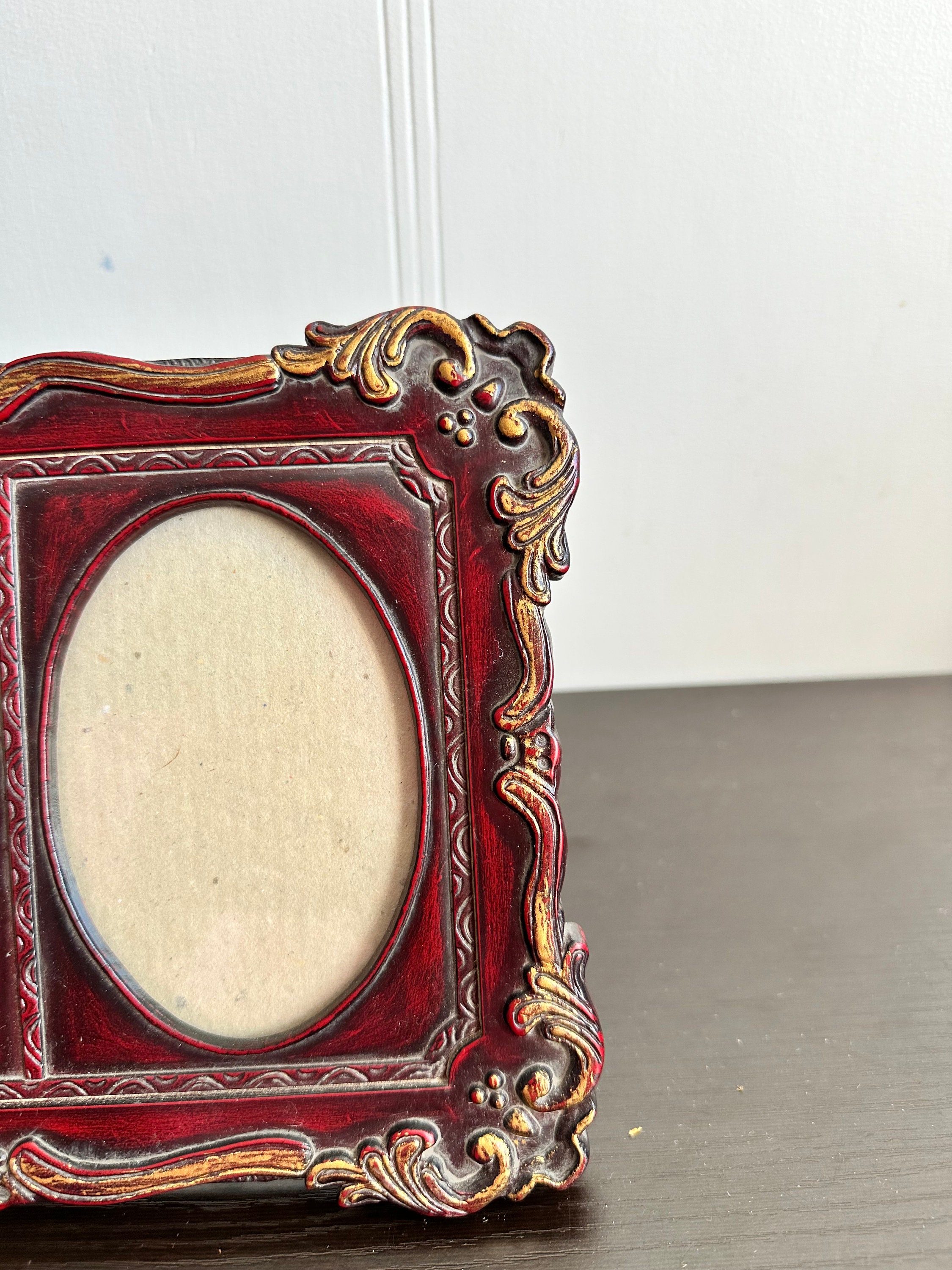Vintage Burgundy and Gold Photo Frames Width 16, Height 9,mcm, Home ...