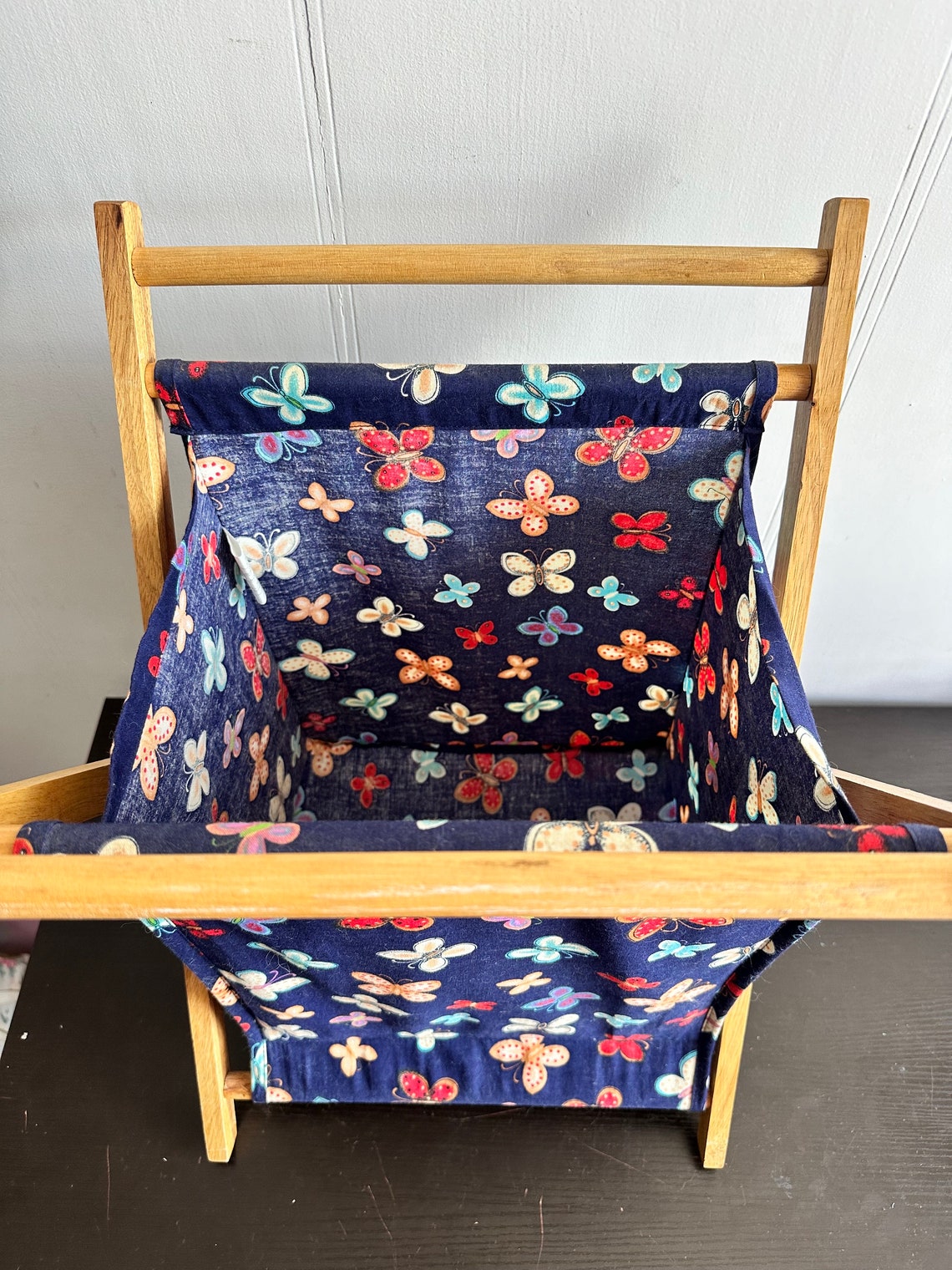 Vintage Foldable Yarn Caddy, Storage Organizer, Knitting Basket, Yarn ...