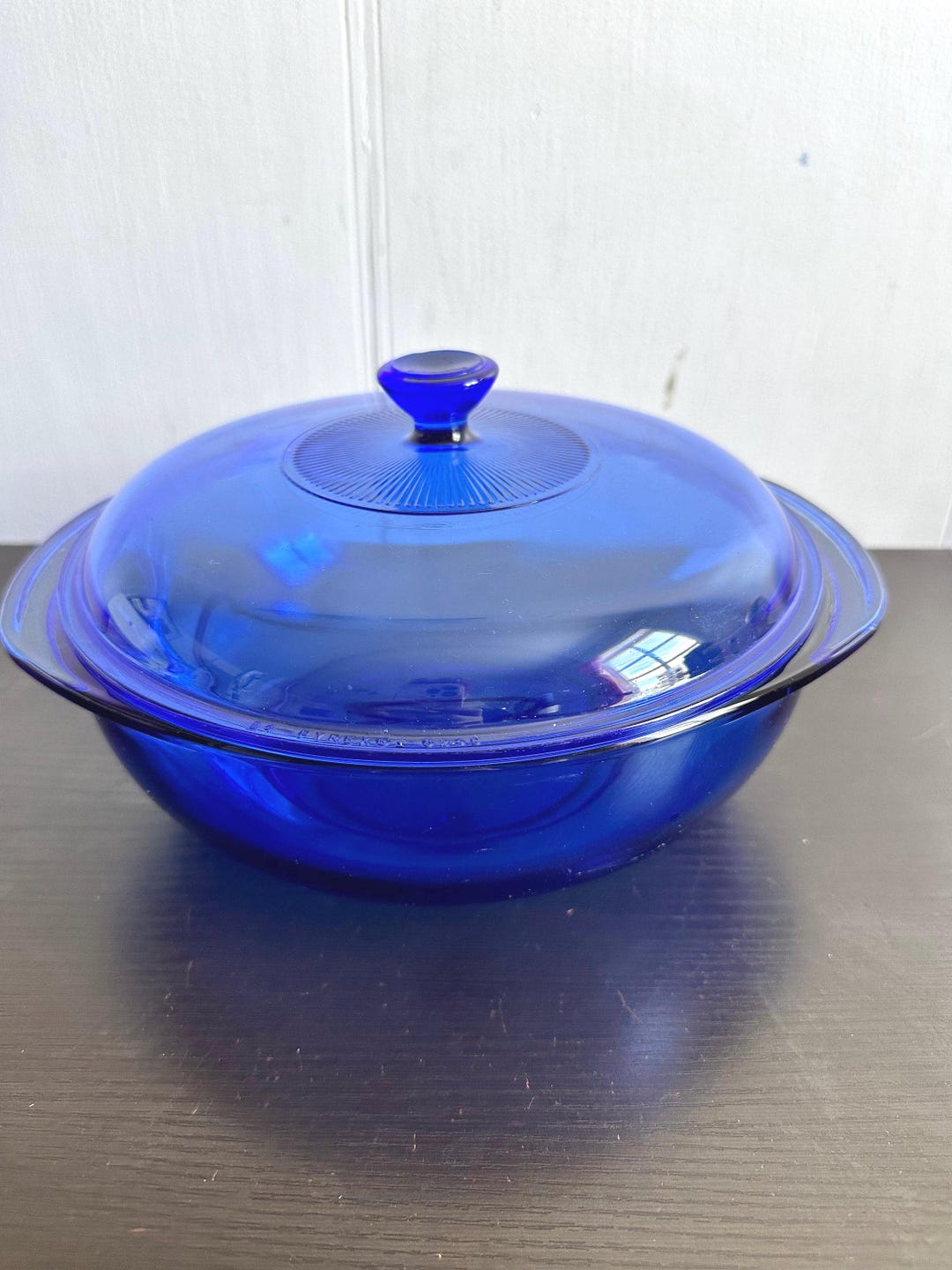 Vintage Cobalt Blue Clear Pyrex Glass 2qt Casserole Dish With Matching ...