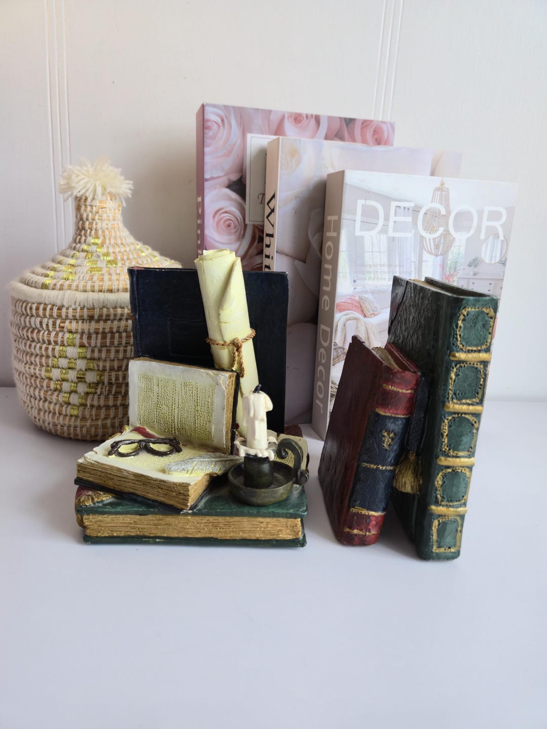 Vintage Decorative Bookends Bookends, Resin Creative Vintage Bookends ...