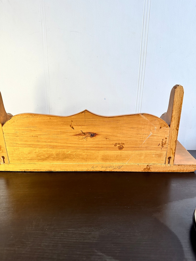 Vintage Wood Wall Shelf, Cup & Saucer Shelf, Photo Shelf, Nick Knack ...