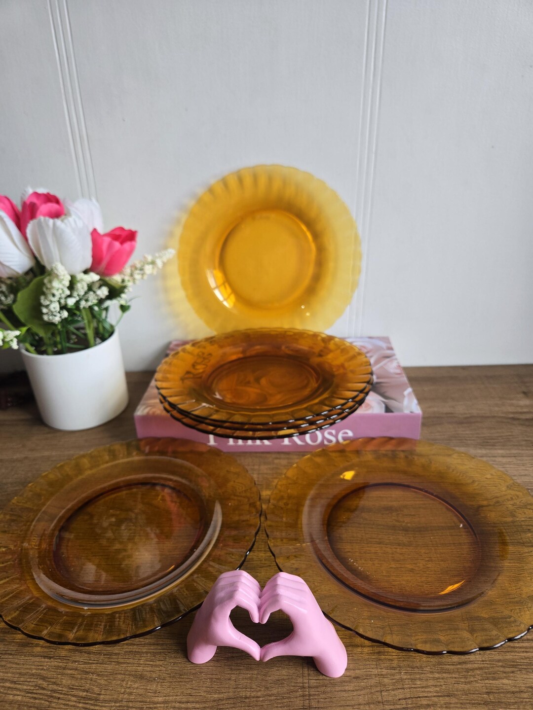 Vintage Duralex Amber Plates X6, Made in France. - Etsy