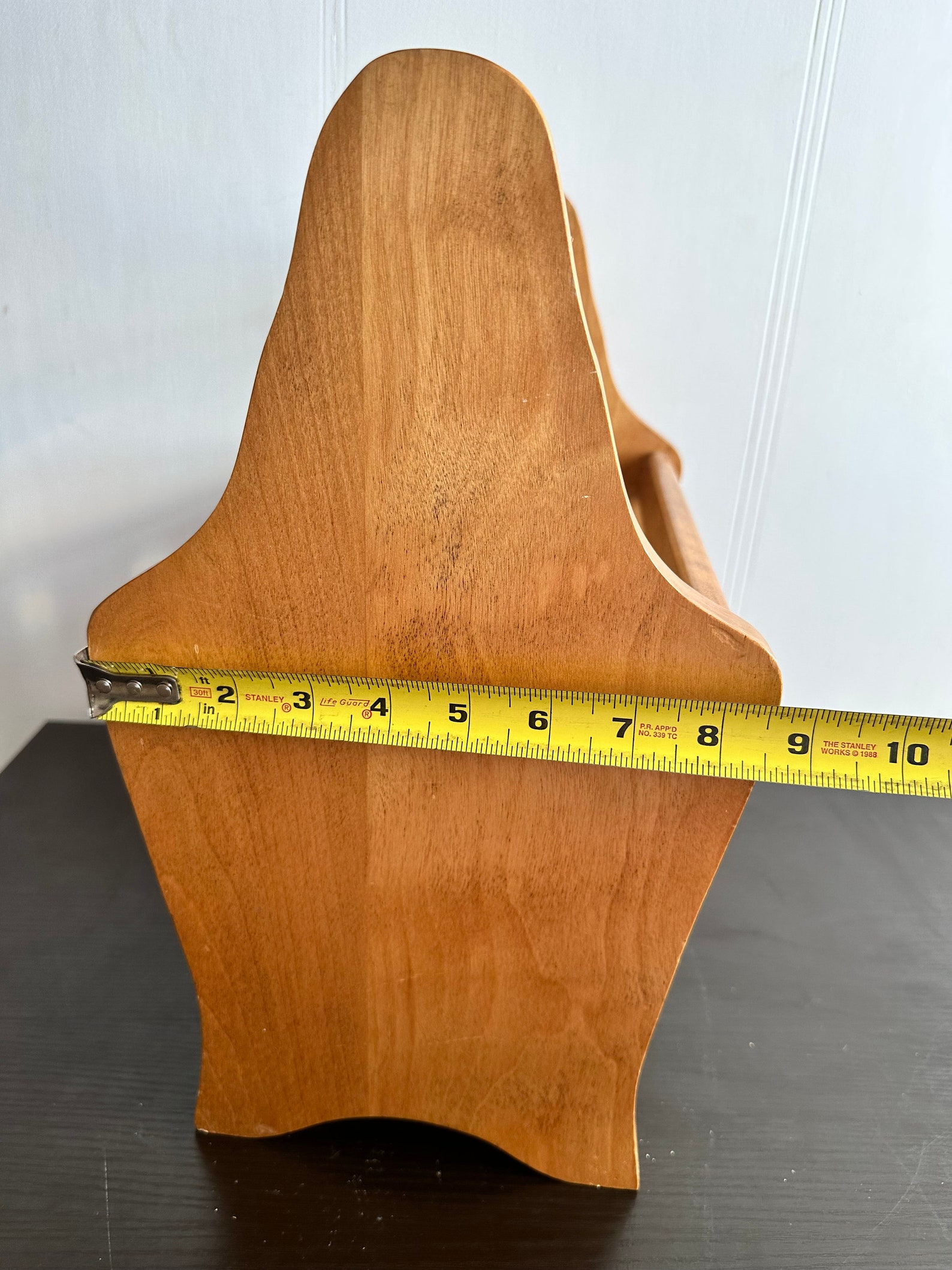 Vintage Wooden Newspaper Rack MCM Home Organization Floor Magazine Rack ...