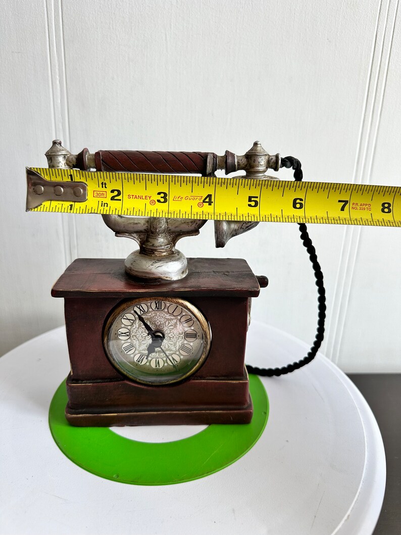 Vintage Clock Telephone Style, Desk Phone. Rotary Telephone. Disc Phone ...