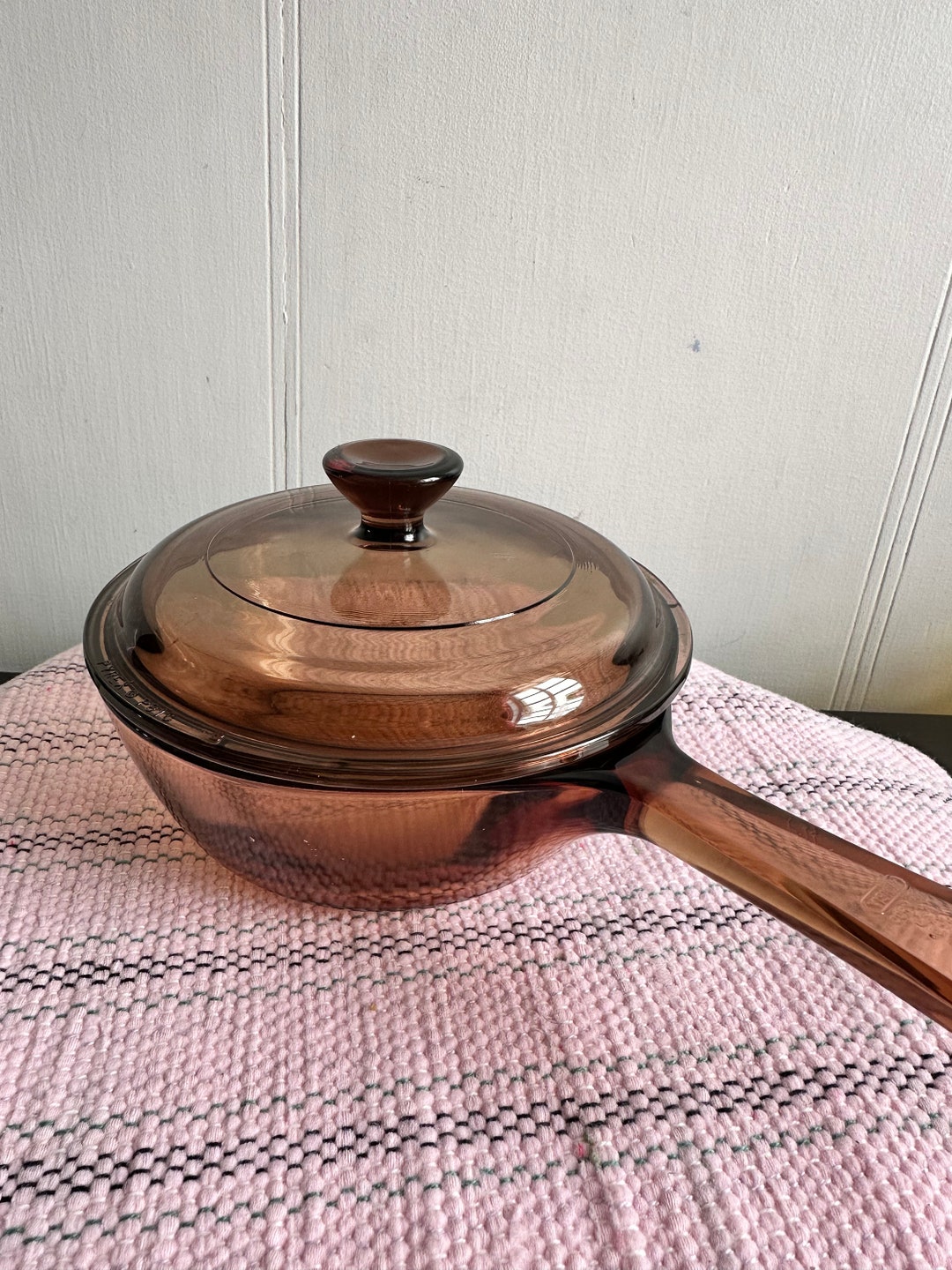 Vintage Corning Pyrex “vision” Brown Glass 0.5L Skillet and Lid ...