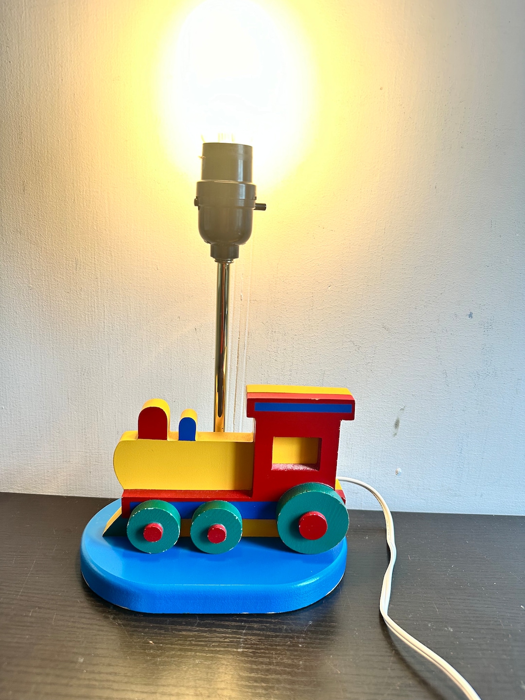 Vintage Wood Train Lamp,table Lamp,desk Lamps,night Lamp,nursery Light ...
