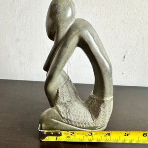 Vintage Modernist Carved Stone Thinking Man - Thinking Figurine ...