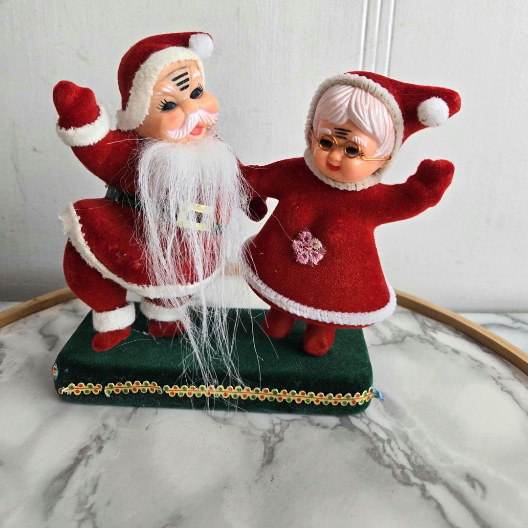 Mother Christmas & Santa Figurine Santa Vintage Christmas Decoration ...
