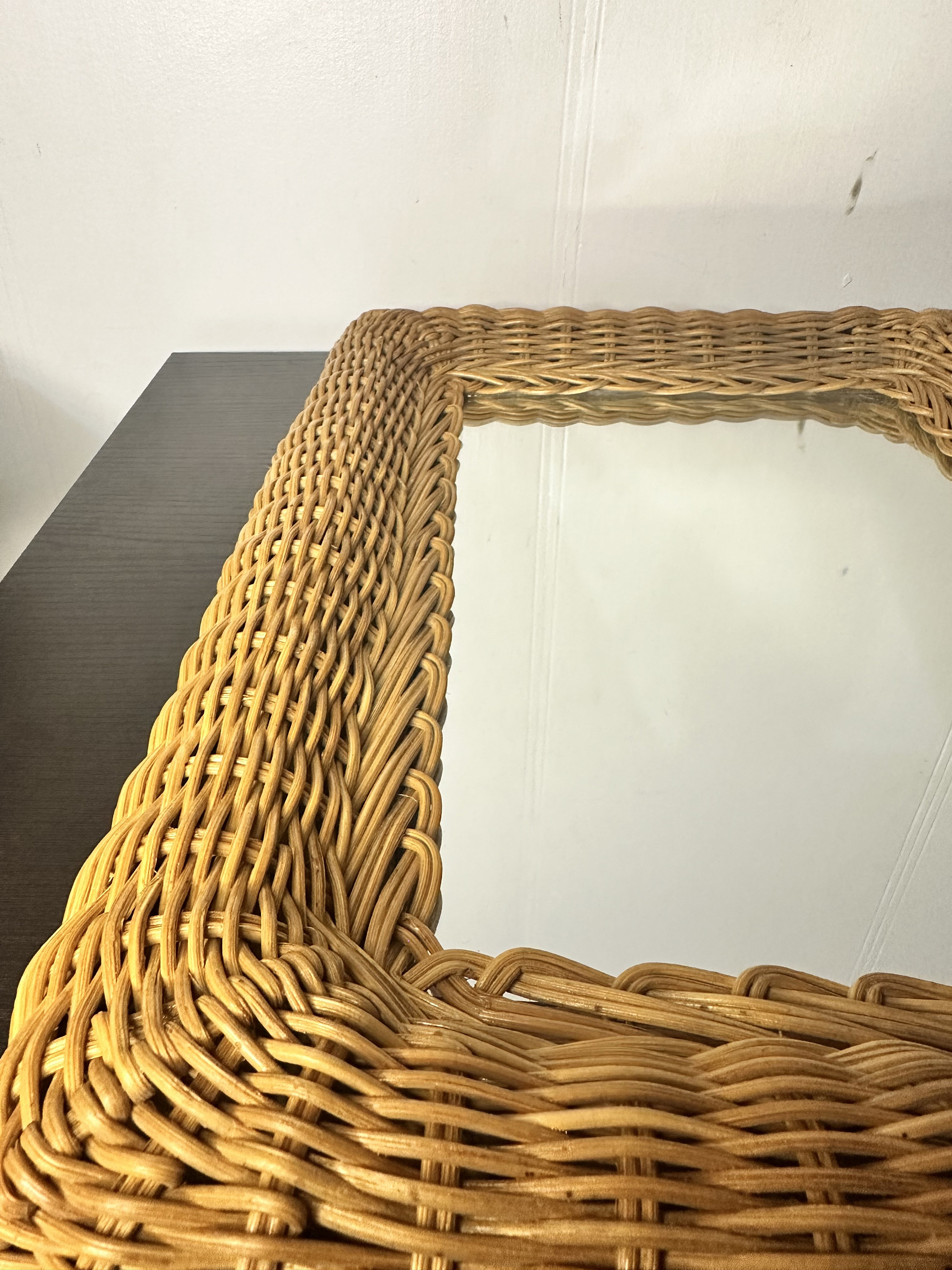 Vintage Boho Wicker Wall Mirror Rattan, Wicker Mirror. - Etsy