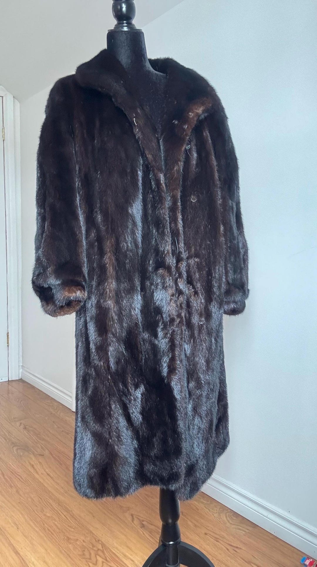 Vintage Dark Brown Fur Coat, Mink Coat, Real Fur Coat, Vintage Mink Fur ...