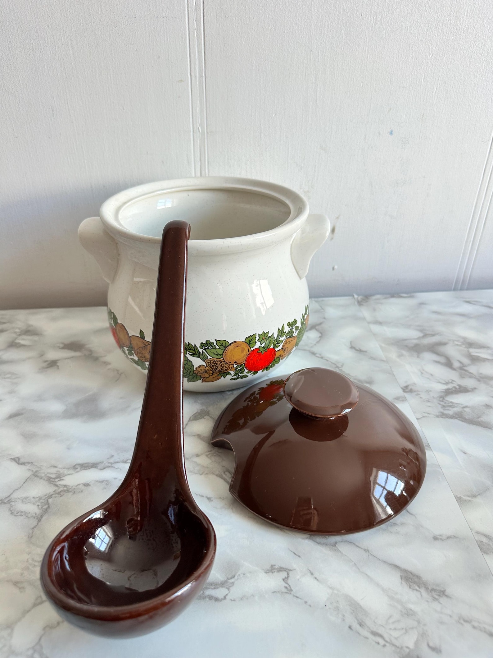 Vintage Soup Tureen Ladle Ceramic Hot Dish Lidded Bowl ,country Kitchen ...