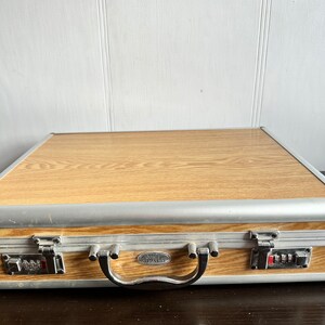 Vintage Hard-shell Briefcase Silver Accents, Brown Attache, Laptop ...