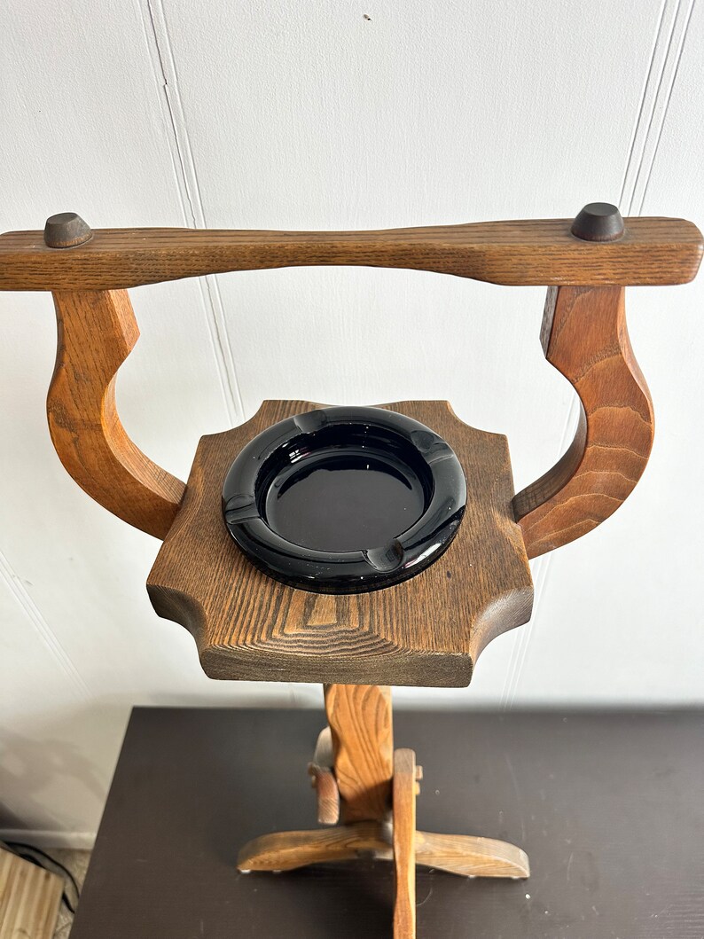 Vintage Art Deco Ashtray Stand, Wooden , 29