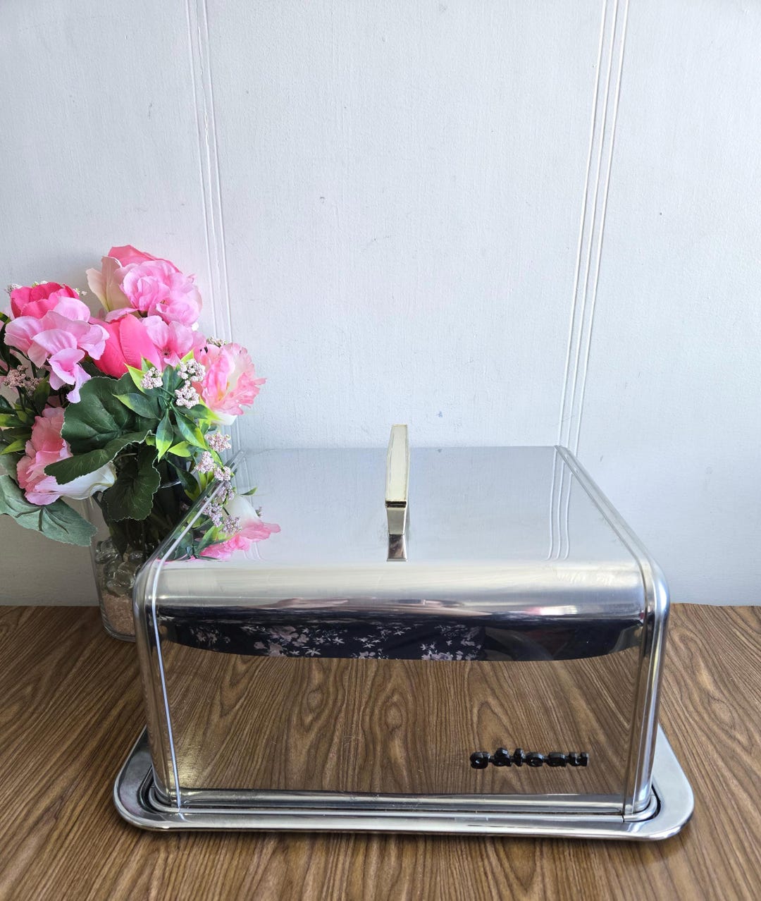 Vintage MCM Chrome Cake Stand/cake Box/cake Plate Metal Cake Box ...