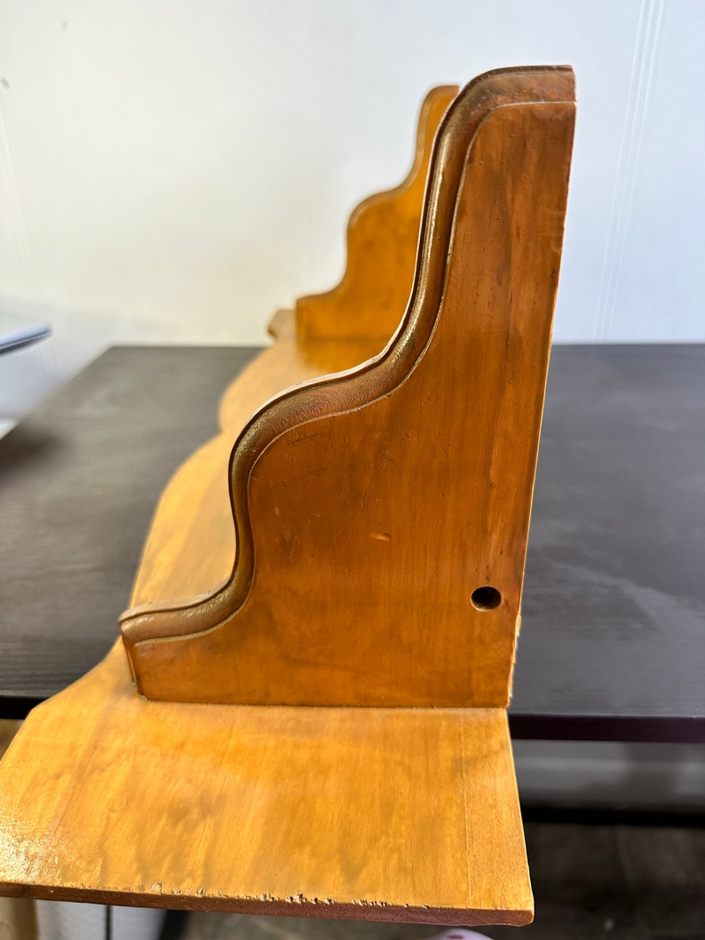 Vintage Wood Wall Shelf, Cup & Saucer Shelf, Photo Shelf, Nick Knack ...