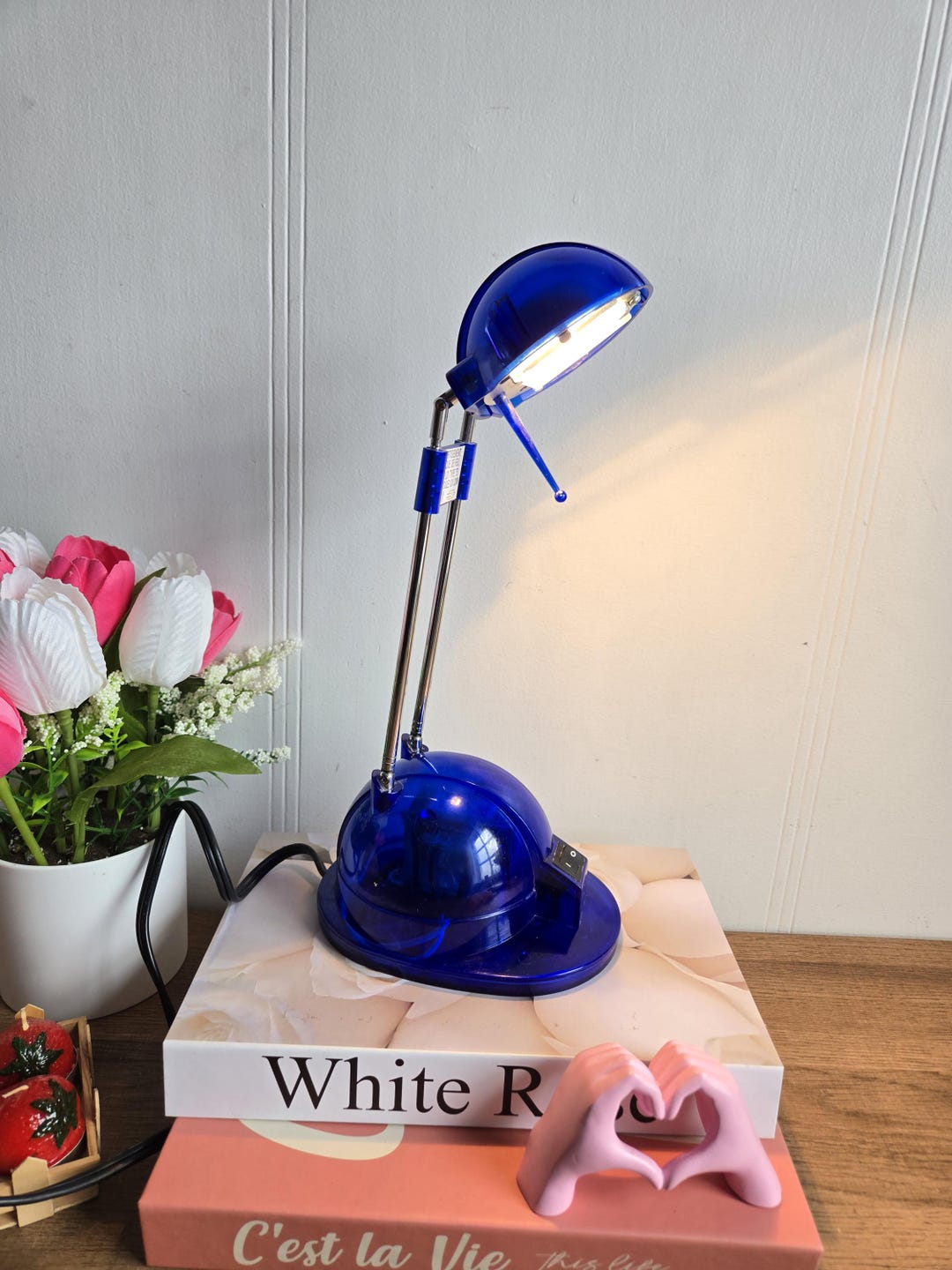 Vintage Y2k Blue Postmodern Design Desk Lamp With Adjustable Telescopic ...