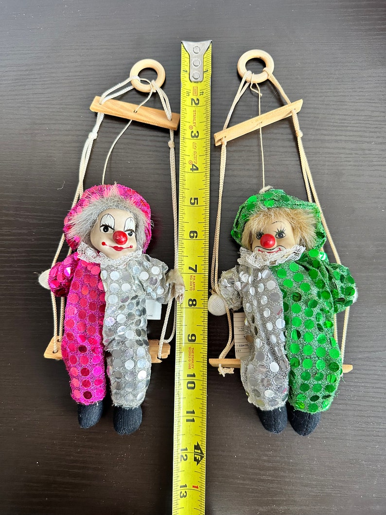 Vintage Porcelain Clown Doll on Swing Hanging Set of 2. - Etsy