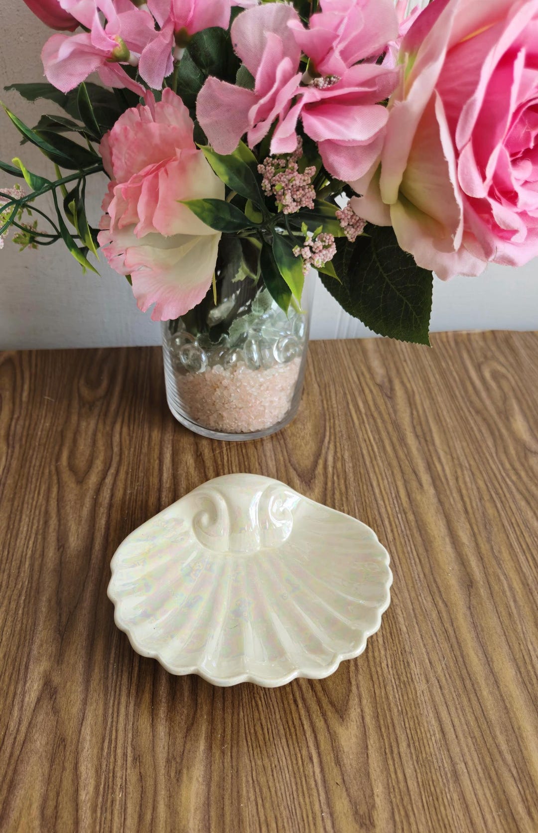 Vintage Hand Made Dish Shell Shape Ceramic Jewelry Dish Tray ...