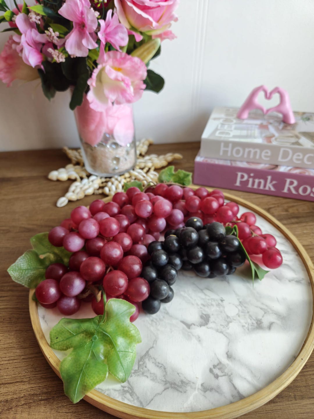 Vintage Purple Black Artificial Grapes, False Fruit Fake Grapes ...