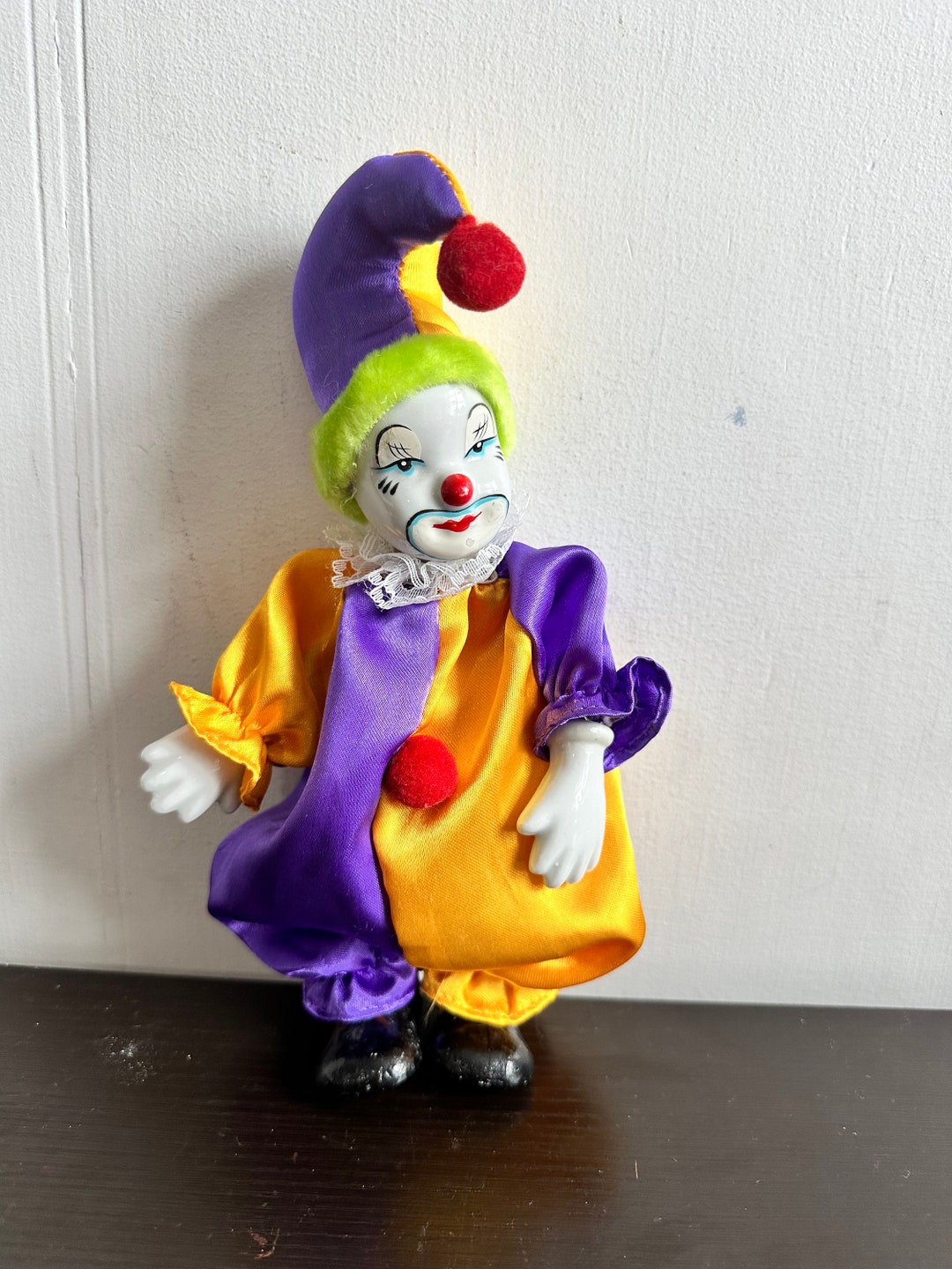 Vintage Clown Porcelain Doll, Clown Collectible, Clown, Purple and ...