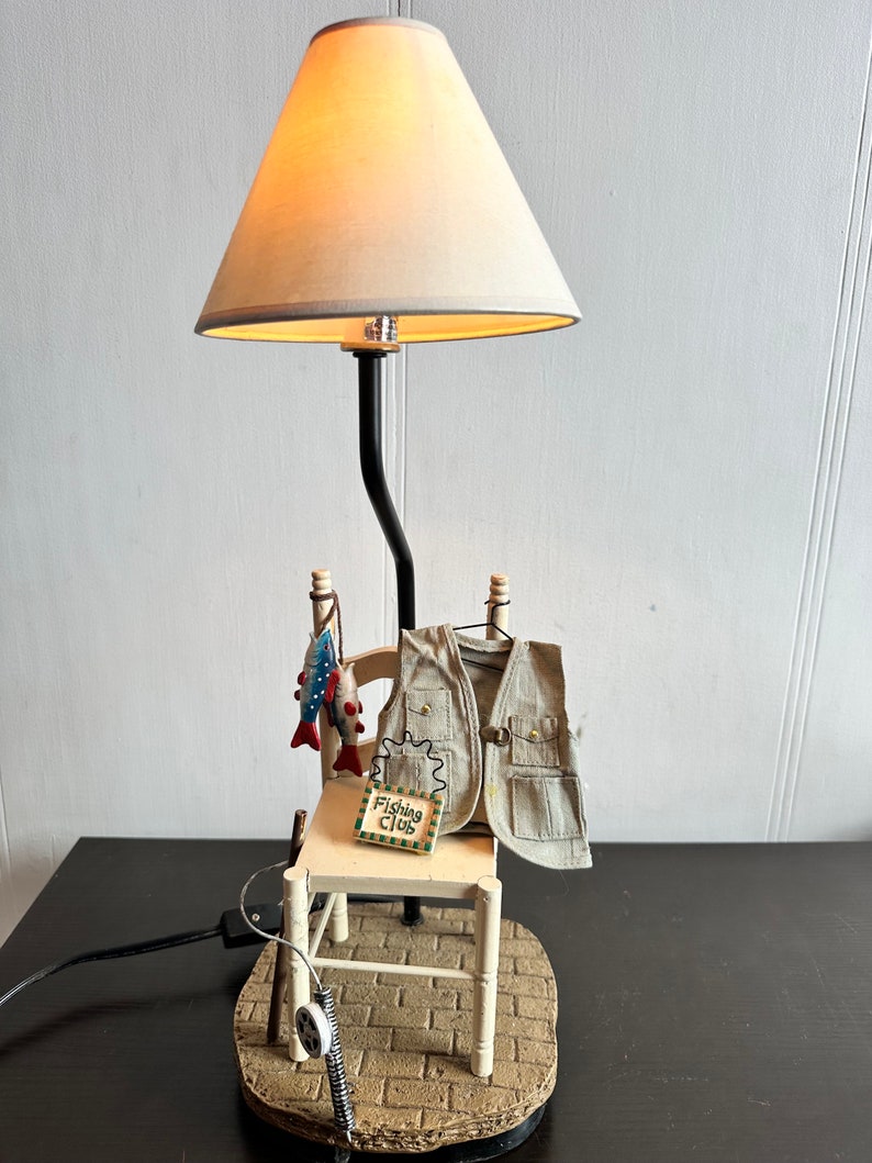 Vintage Fishing Lamp, Fishing Decor, Cabin Decor, Fishing, Fishing Rod ...
