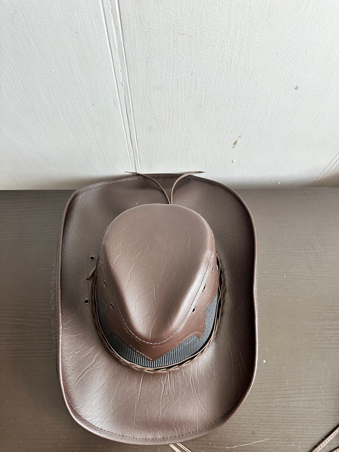 Vintage Brown Cowboy Hat, Cowboy Hat, Western Hat, Leather Cowboy Hat ...