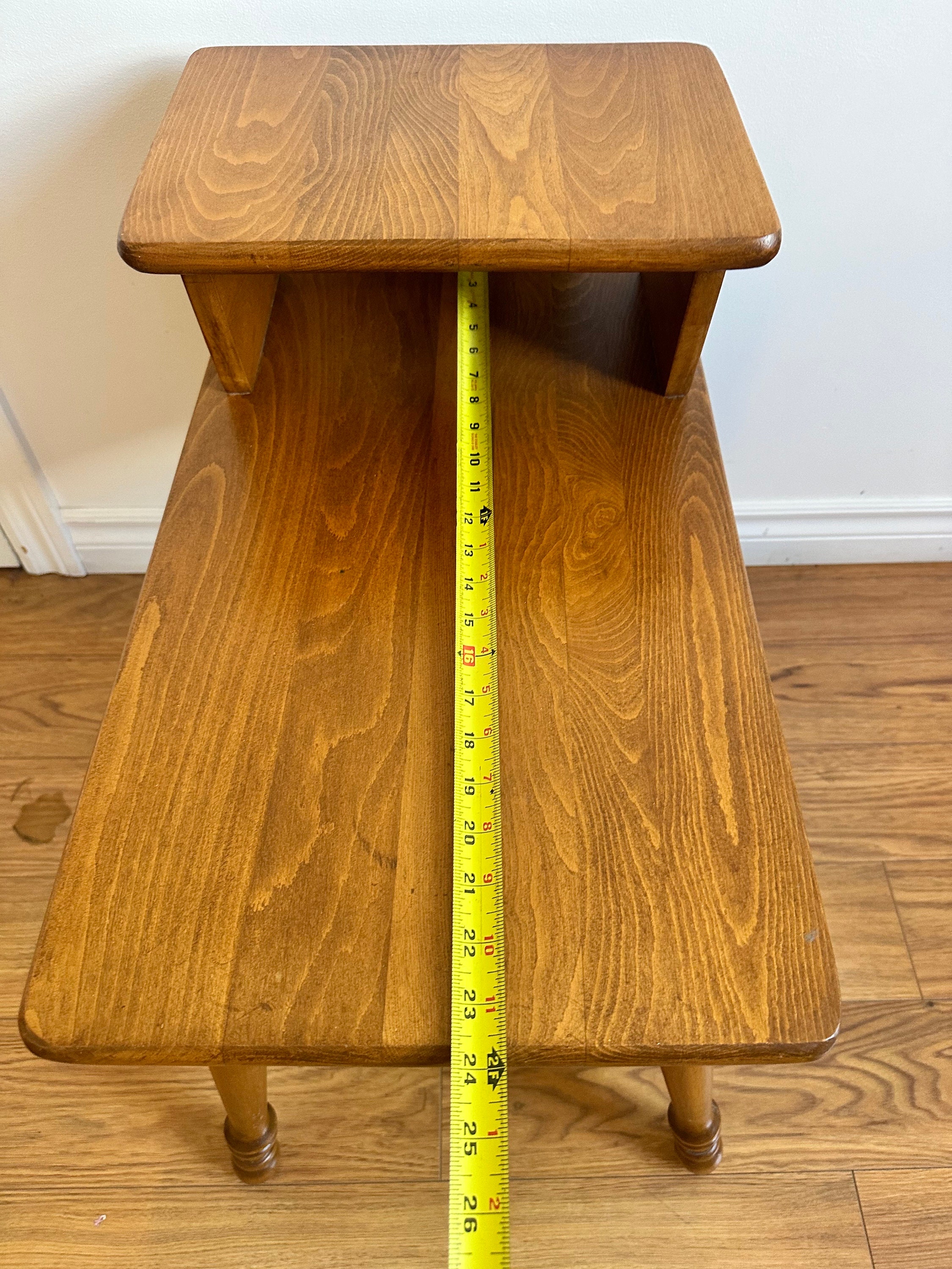 Vintage Mid Century Modern Step Side 2-tier Wooden Side Table. - Etsy