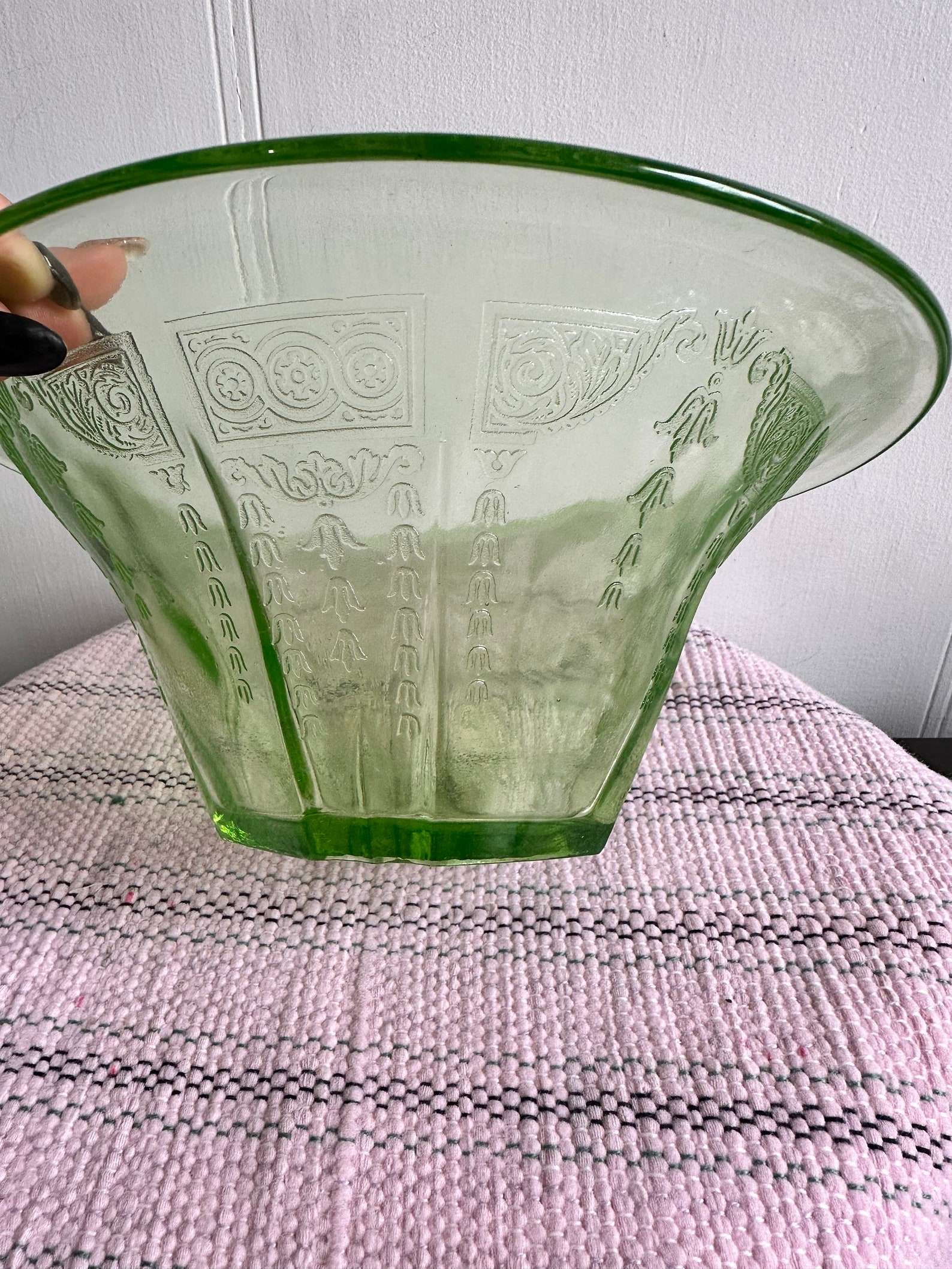 Vintage Hocking Glass, Princess Pattern, Green Depression Glass ...
