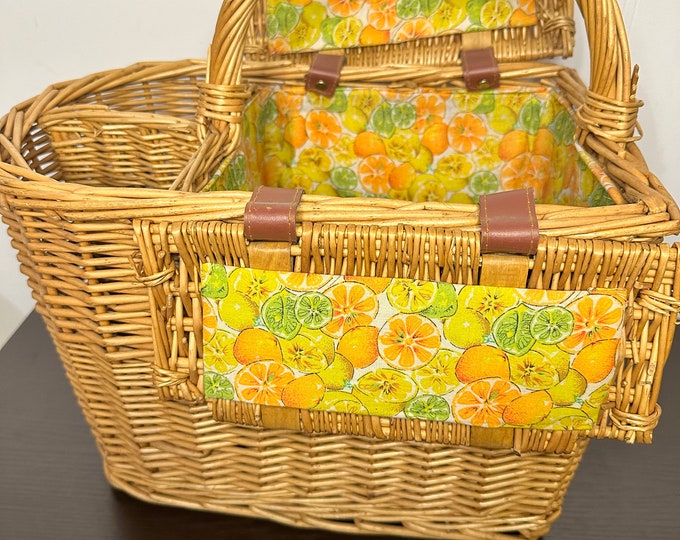 Vintage Picnic Basket, Vintage Basket, Wine Bottle Holder, Braided ...