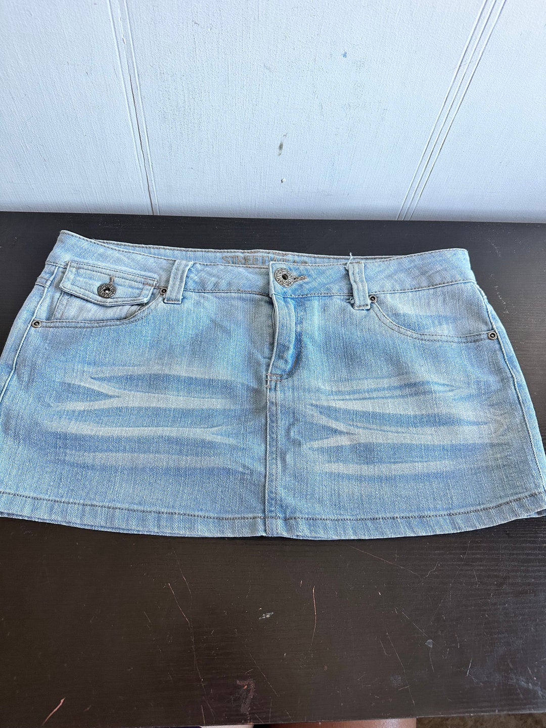Vintage LOW RISE Denim Mini Skirt, YK2 Style Washed, Spring Summer ...