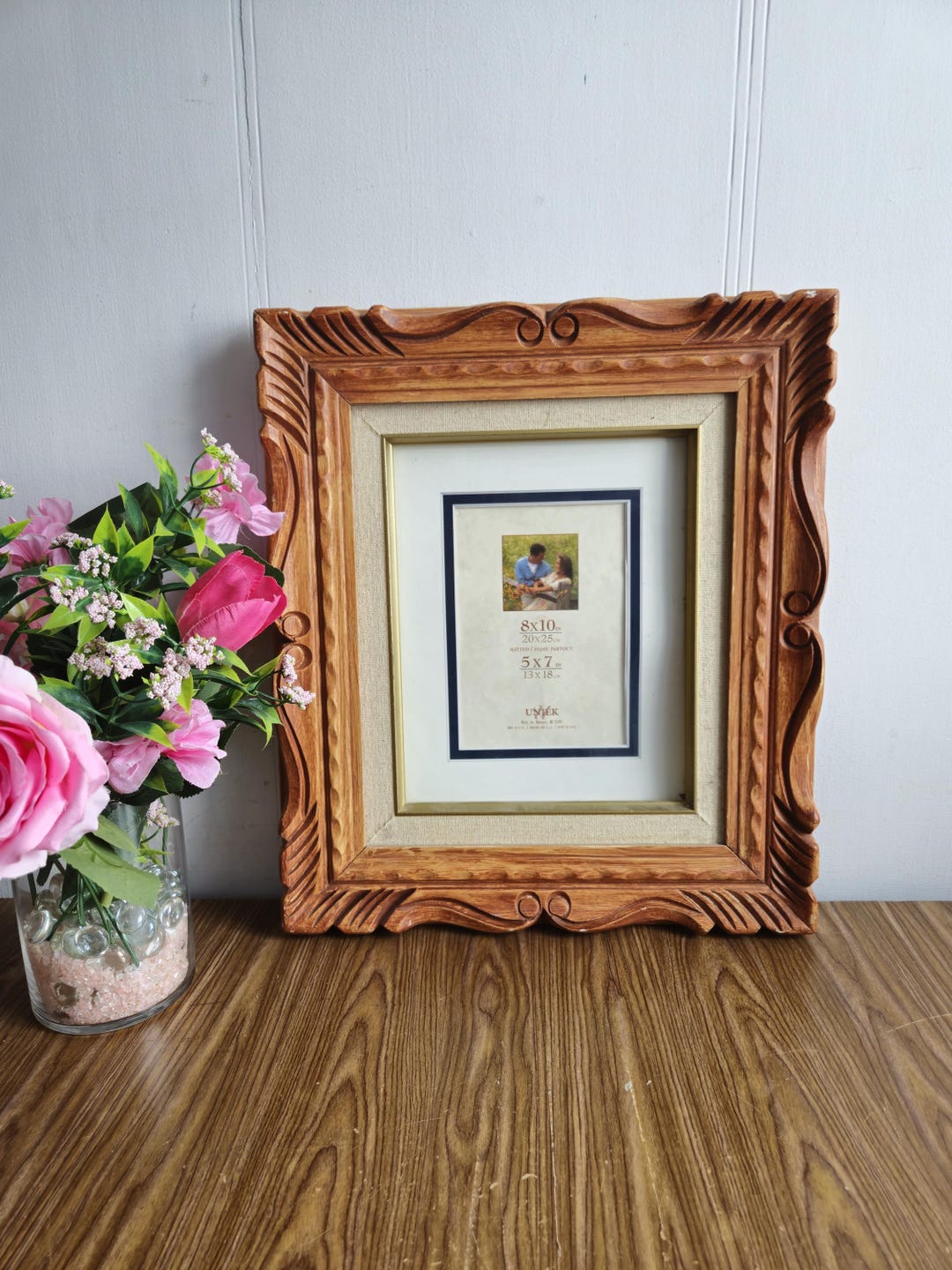 Vintage Carved Old Wood Vintage Photo Frame, Uniquely Designed Photo ...