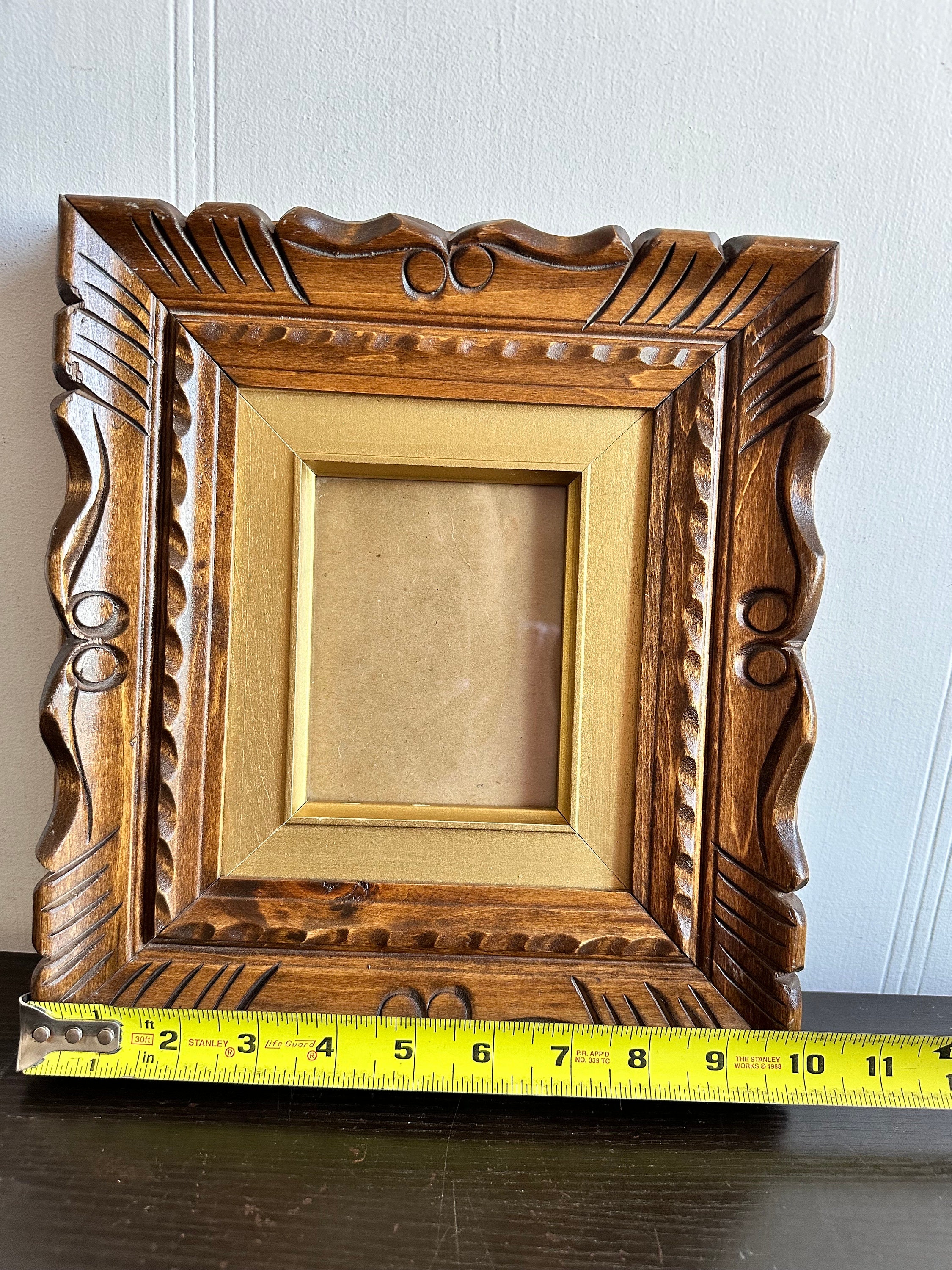 Vintage Carved Old Wood Vintage Photo Frame, Uniquely Designed Photo ...
